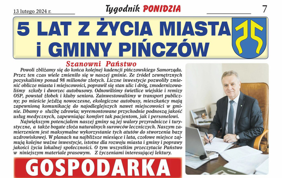 5 lat z życia Miasta i Gminy Pińczów - UM Pińczów